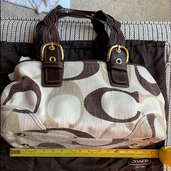 Coach | Bags | Coach Signature Cloth Eastwest Satchel | Poshmark